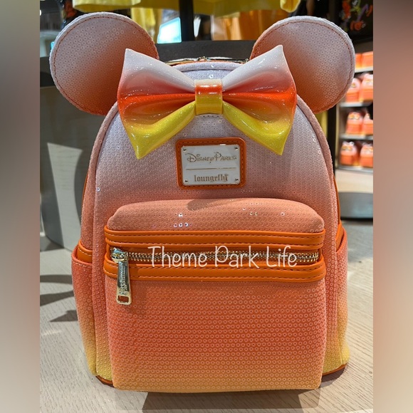 Loungefly | Bags | Disney Parks Halloween 224 Candy Corn Sequin Bow ...